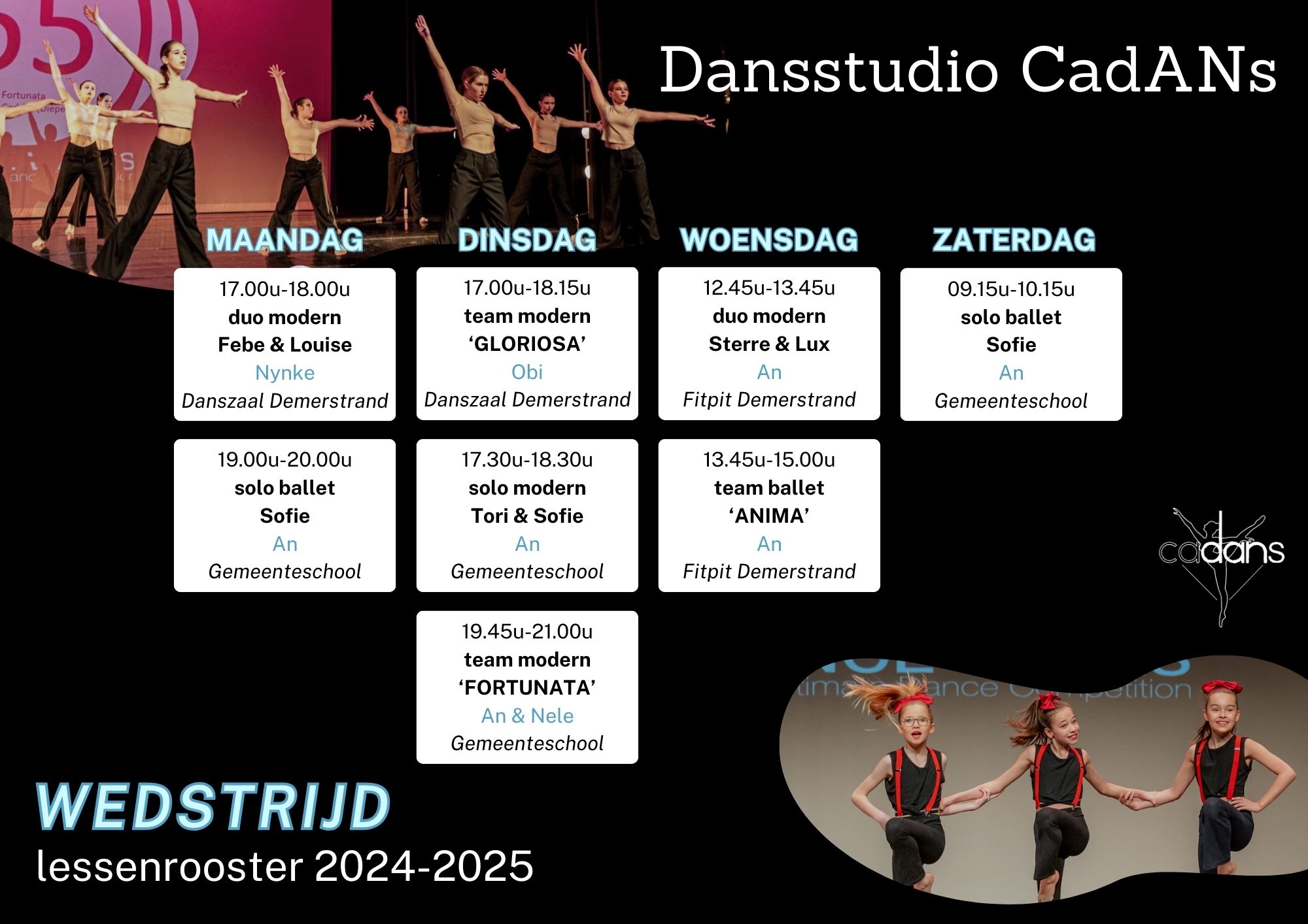 Locaties en lesuren – Dansstudio CadAns
